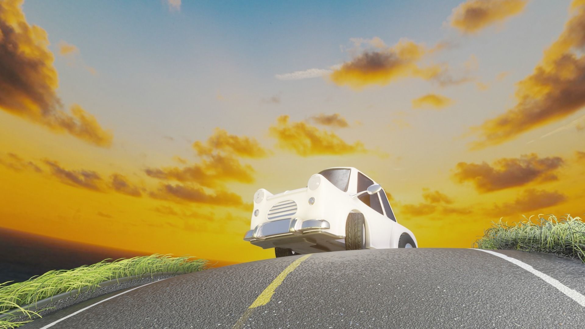 cartoon car with clean and rusty paint map 3D model | CGTrader