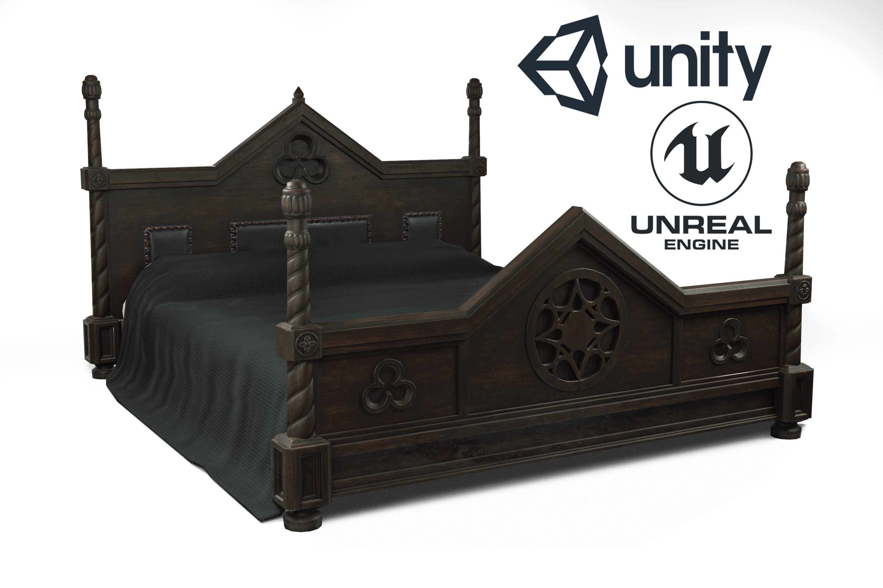 3D model Gothic Bed Game model VR / AR / low-poly | CGTrader