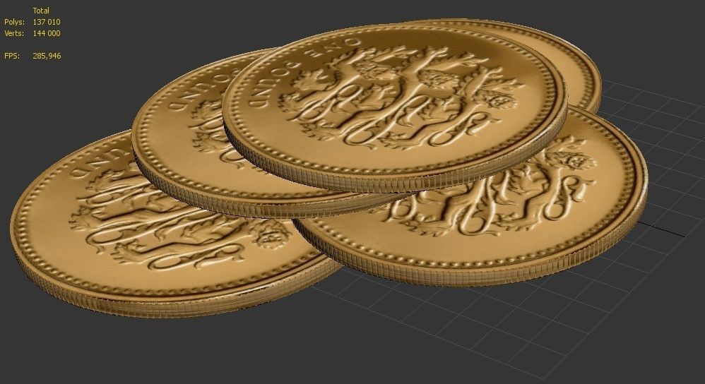 British Pound Coin 3D model | CGTrader