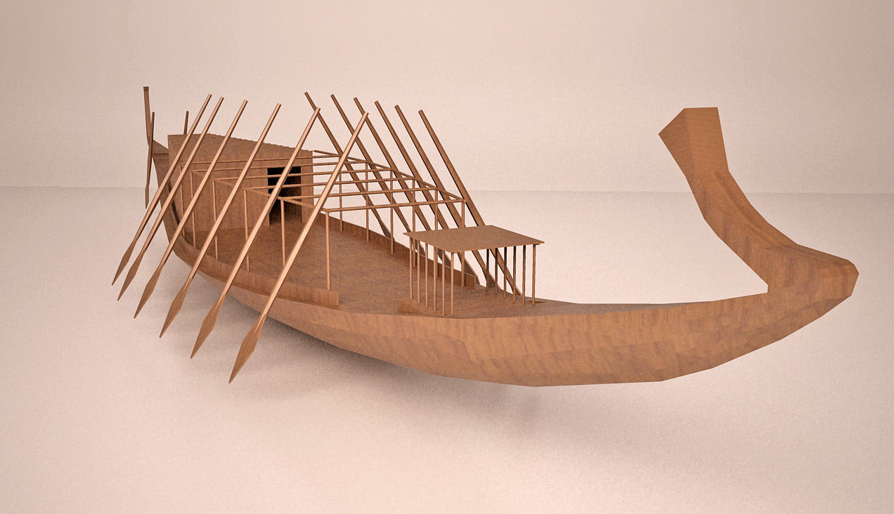 Ancient Egyptian Khufu solar ship 3D model | CGTrader