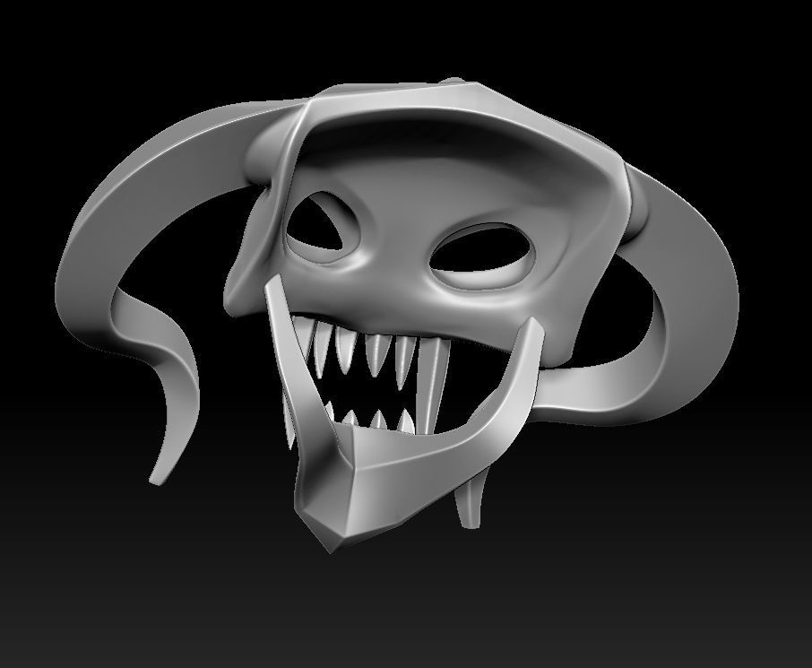 mask horned 3d print 3D model 3D printable | CGTrader