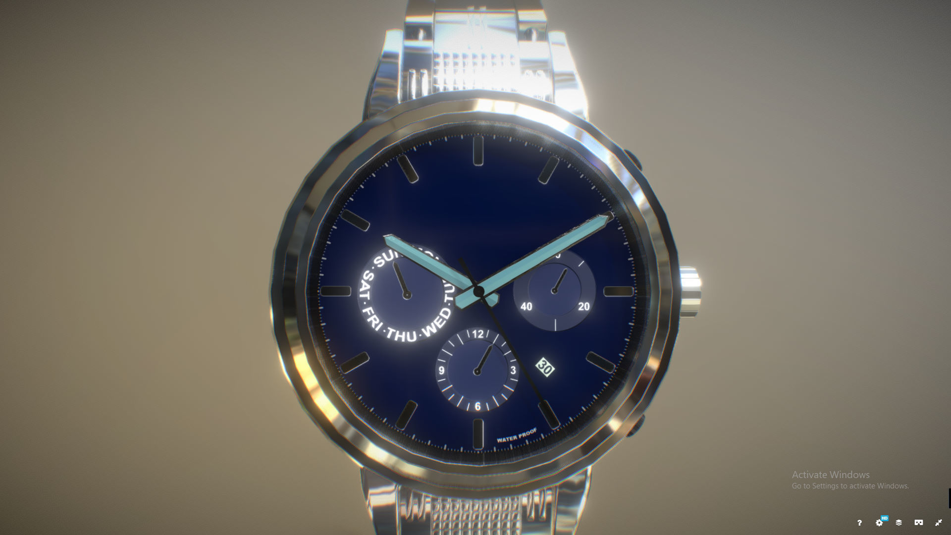 3D model Cool Silver Metallic Watch VR / AR / low-poly | CGTrader
