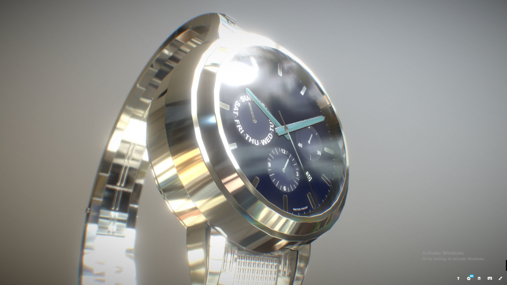 3D model Cool Silver Metallic Watch VR / AR / low-poly | CGTrader