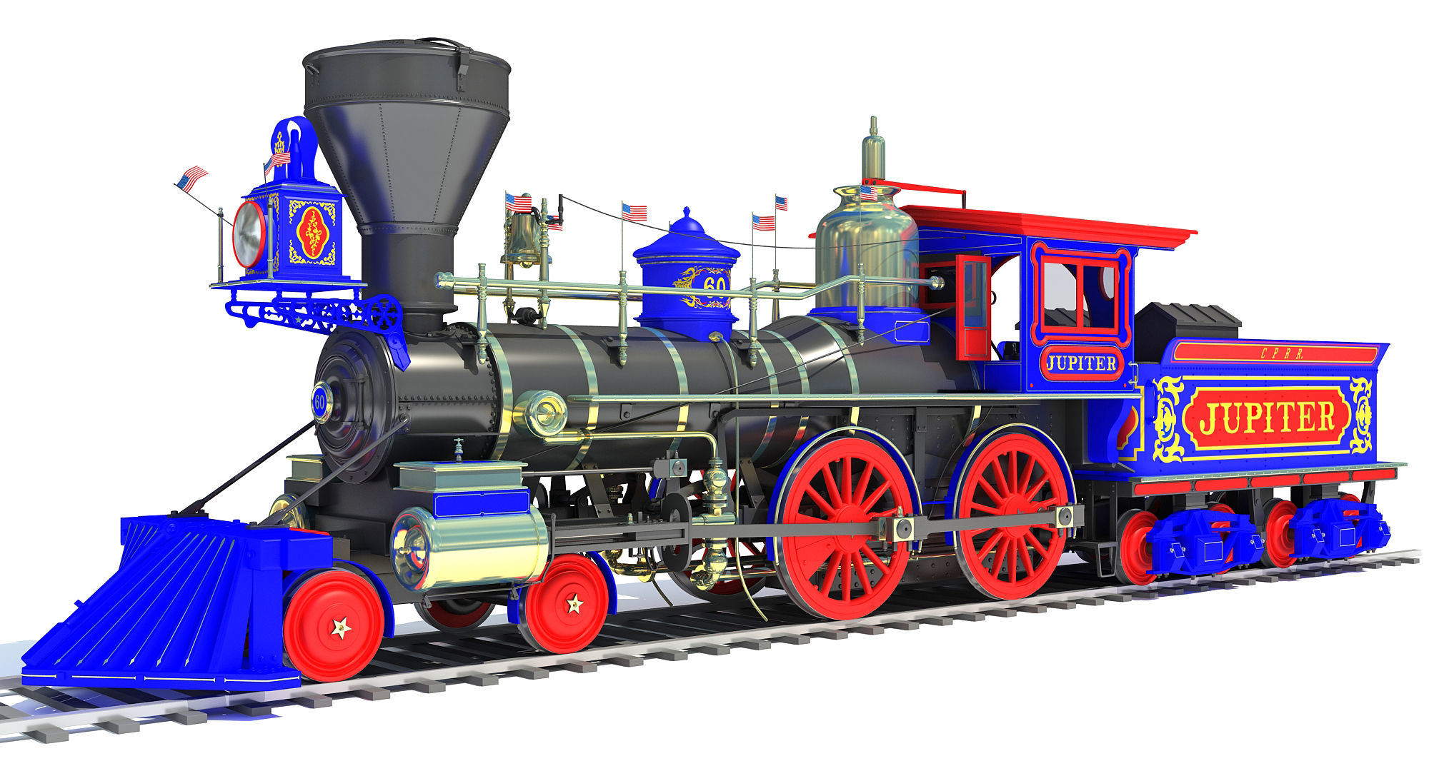 Jupiter Steam Locomotive 3D model | CGTrader