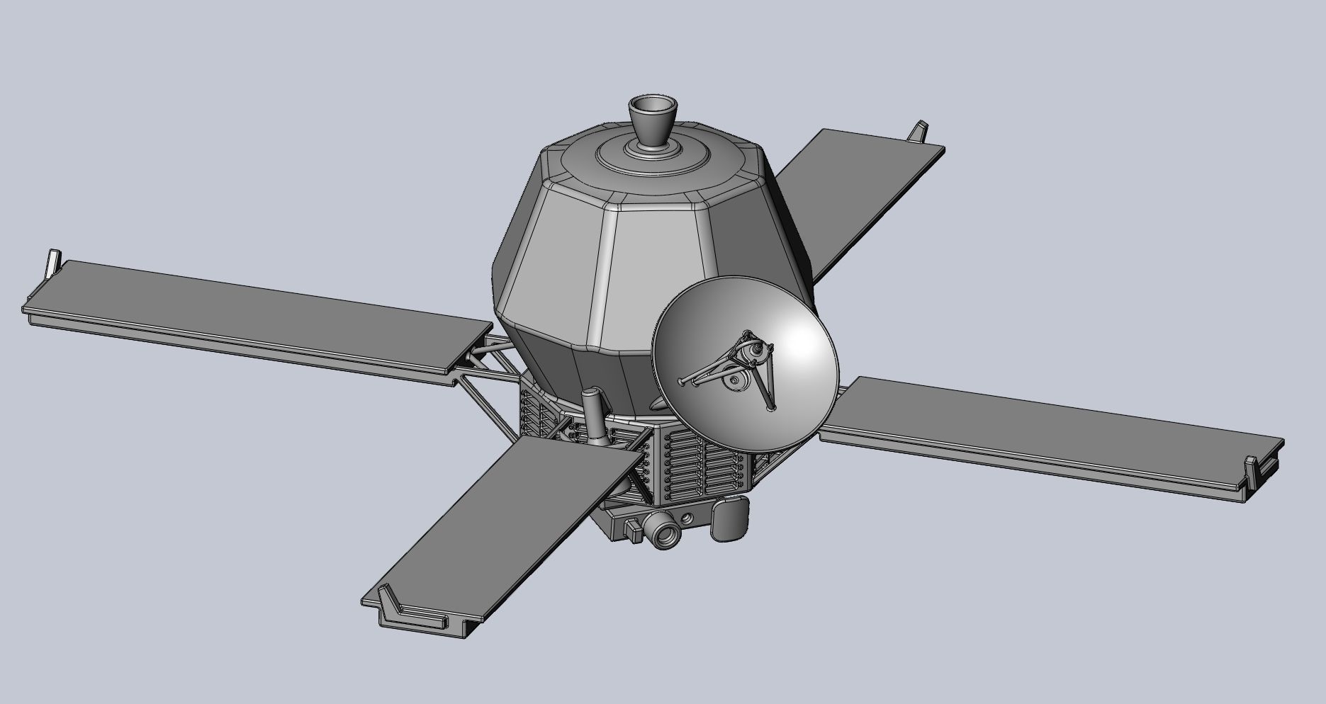 Mariner 9 Mars Probe Basic Printable Model 3D model 3D printable | CGTrader