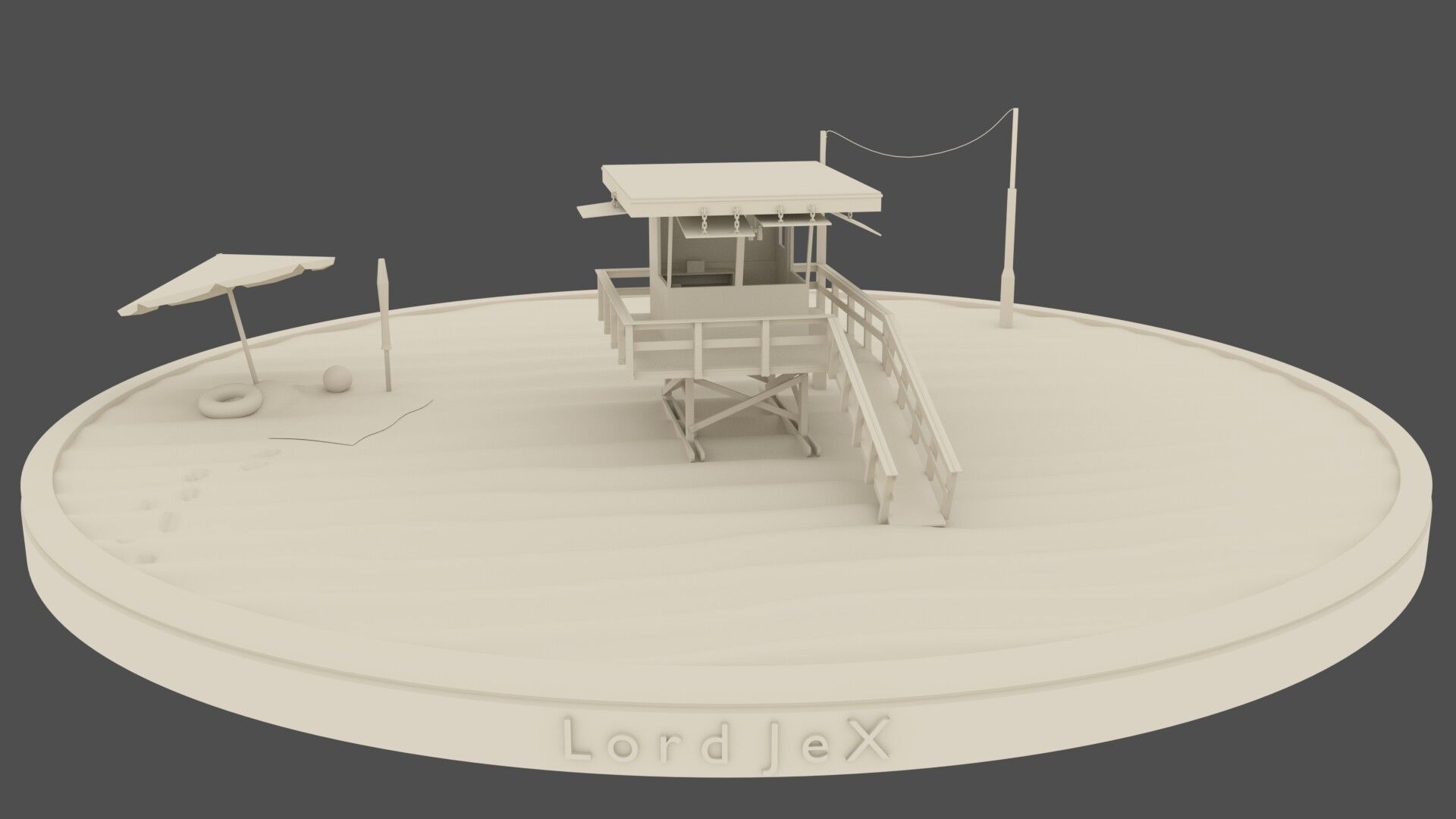 Lifeguard Tower 3D model animated | CGTrader