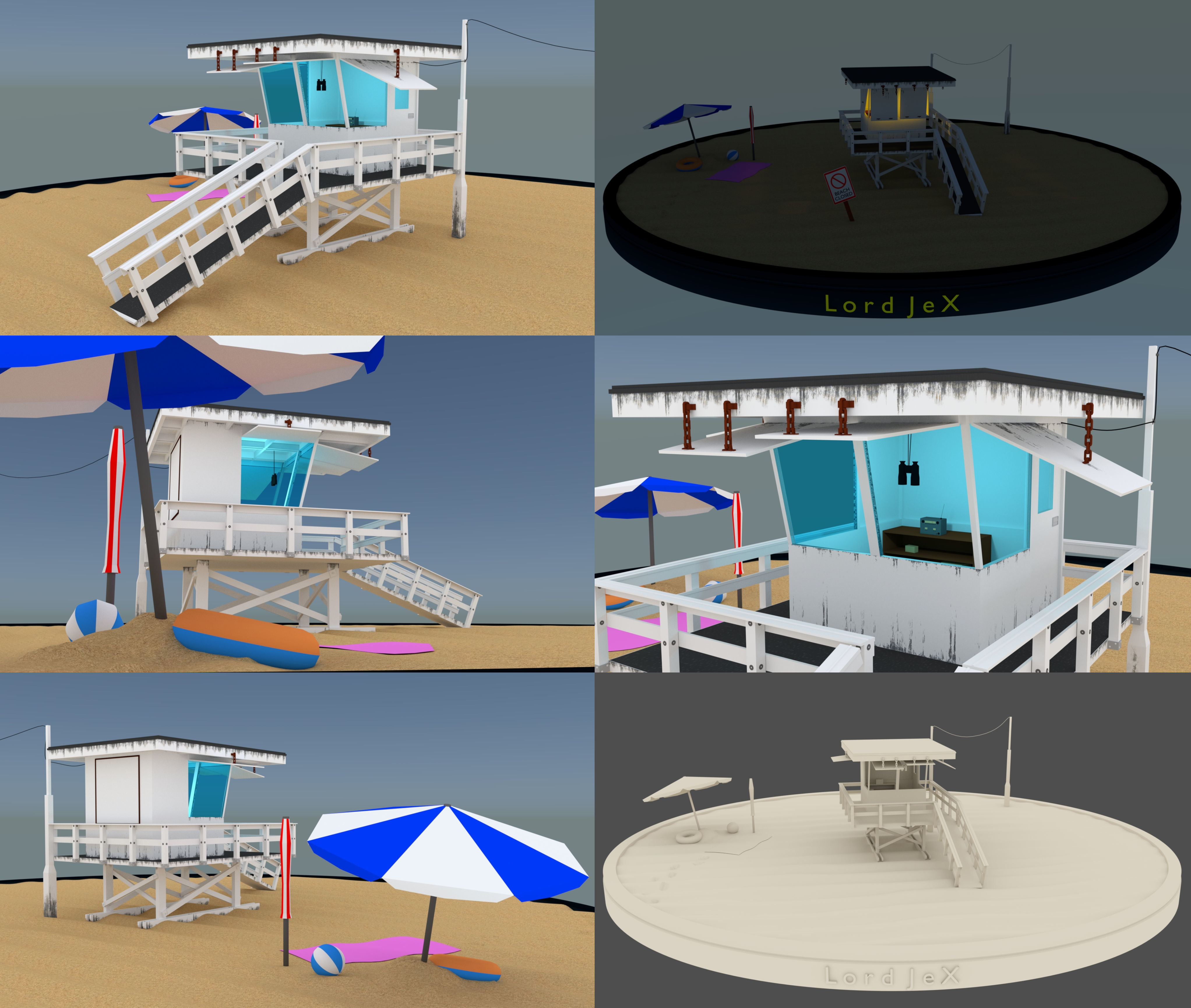 Lifeguard Tower 3D model animated | CGTrader