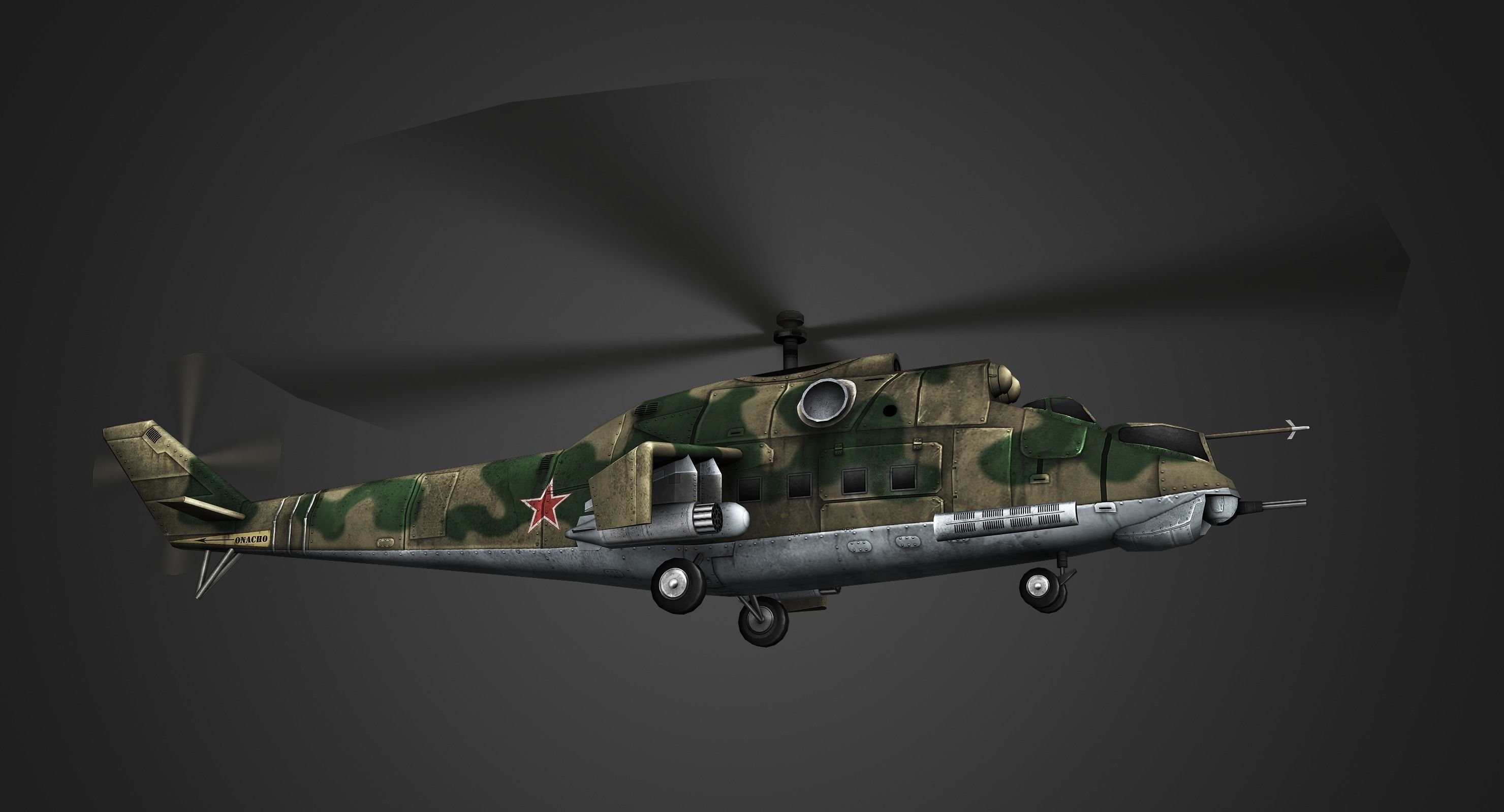 3D model Mi-24 Hind Helicopter VR / AR / low-poly | CGTrader