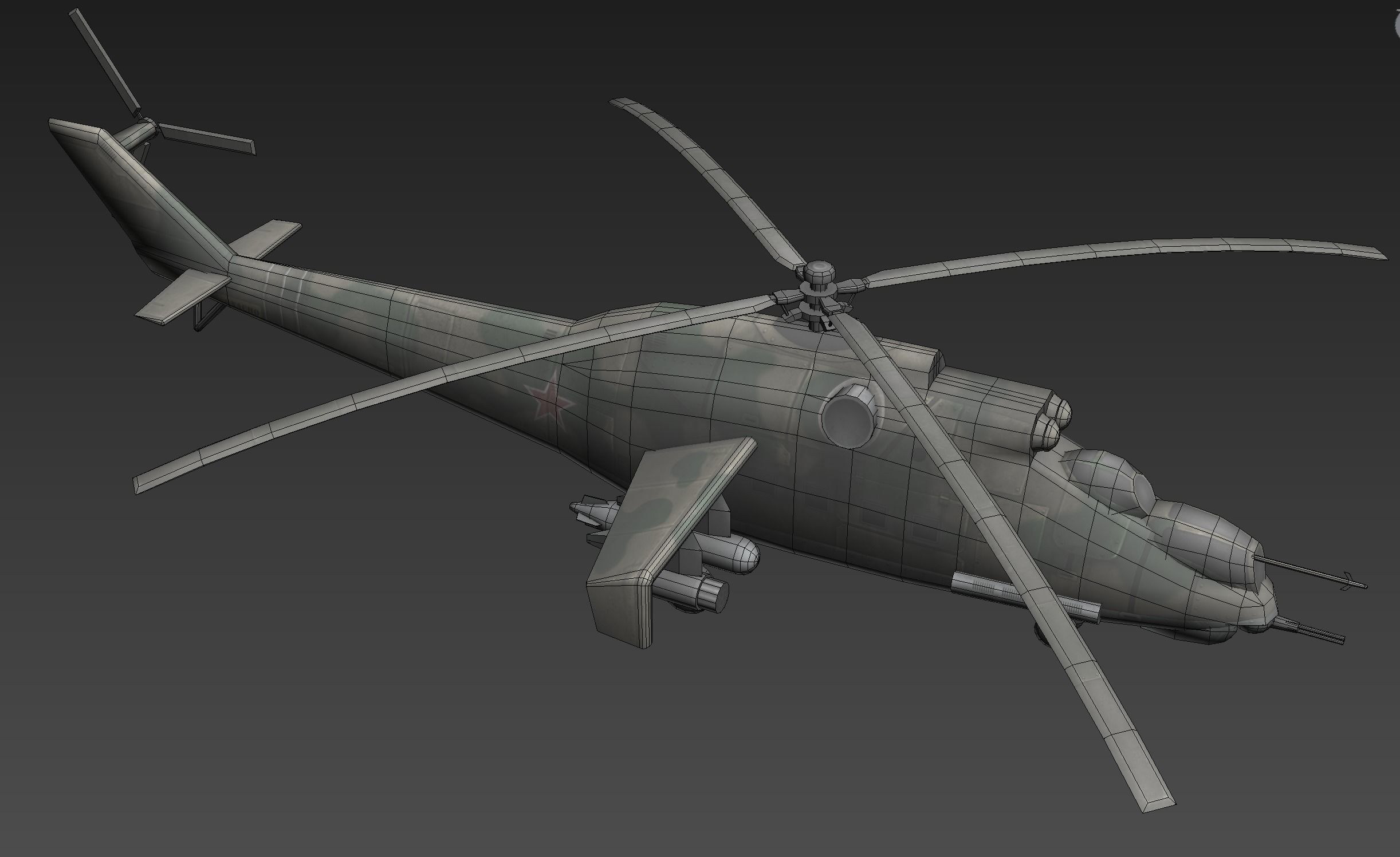 3D model Mi-24 Hind Helicopter VR / AR / low-poly | CGTrader