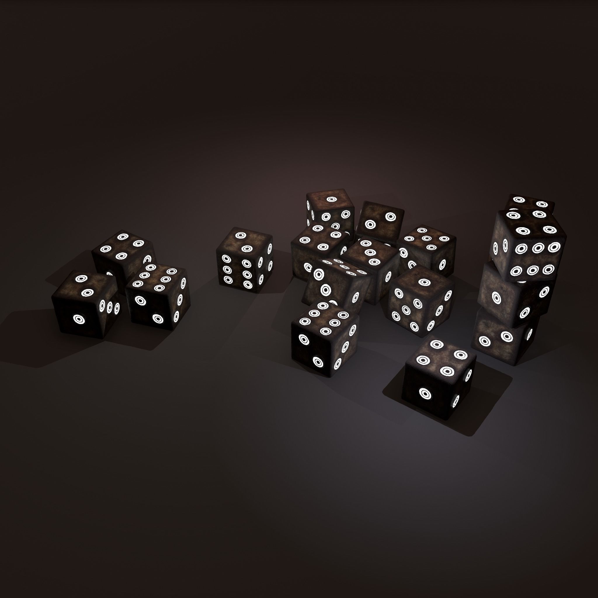 Multi-Colors Emissive Dice Package free VR / AR / low-poly 3D model ...