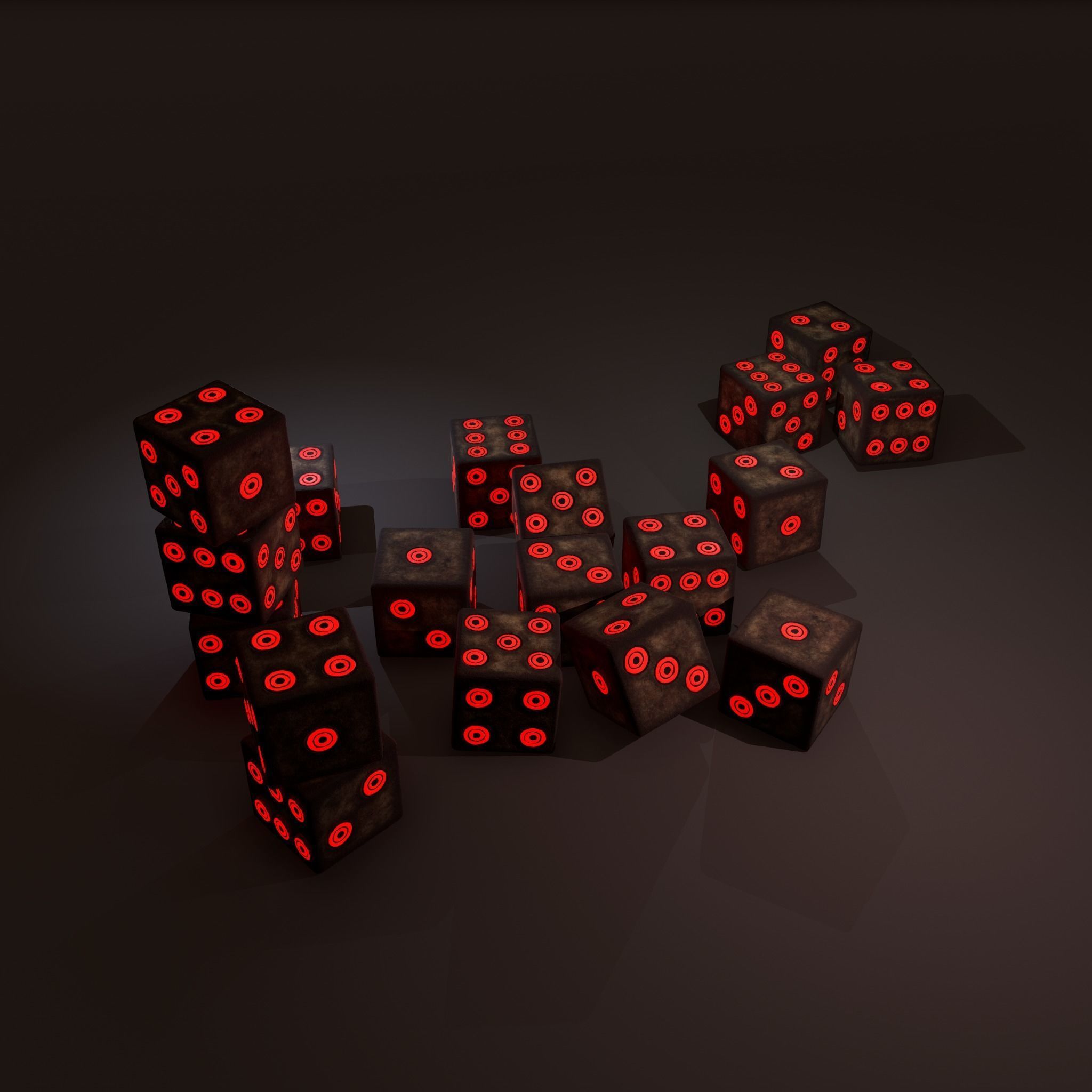 Multi-Colors Emissive Dice Package free VR / AR / low-poly 3D model ...