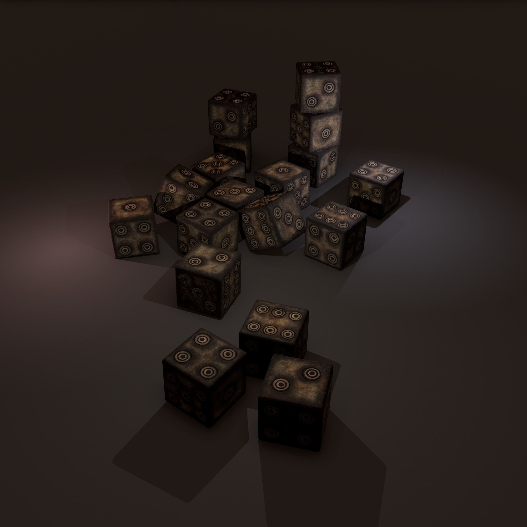 Multi-Colors Emissive Dice Package free VR / AR / low-poly 3D model ...