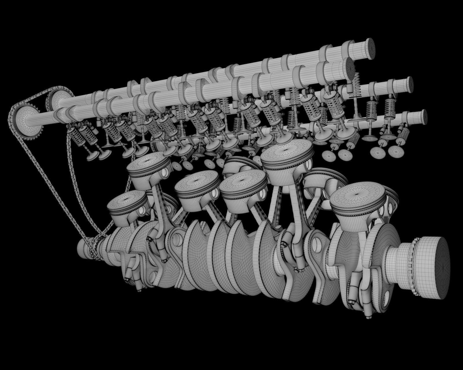 V12 Engine Animation 3D model animated rigged | CGTrader