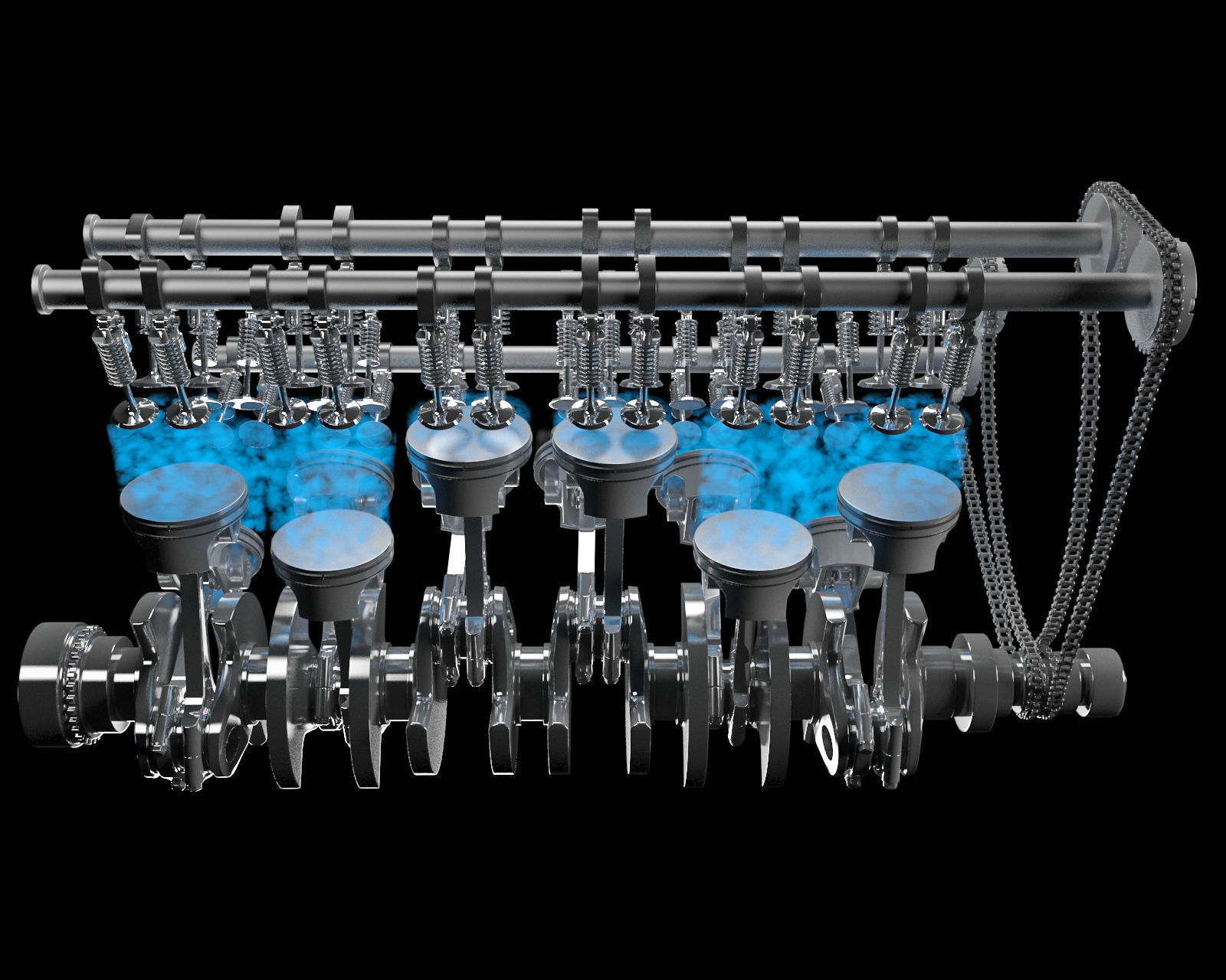 V12 Engine Animation 3D model animated rigged | CGTrader