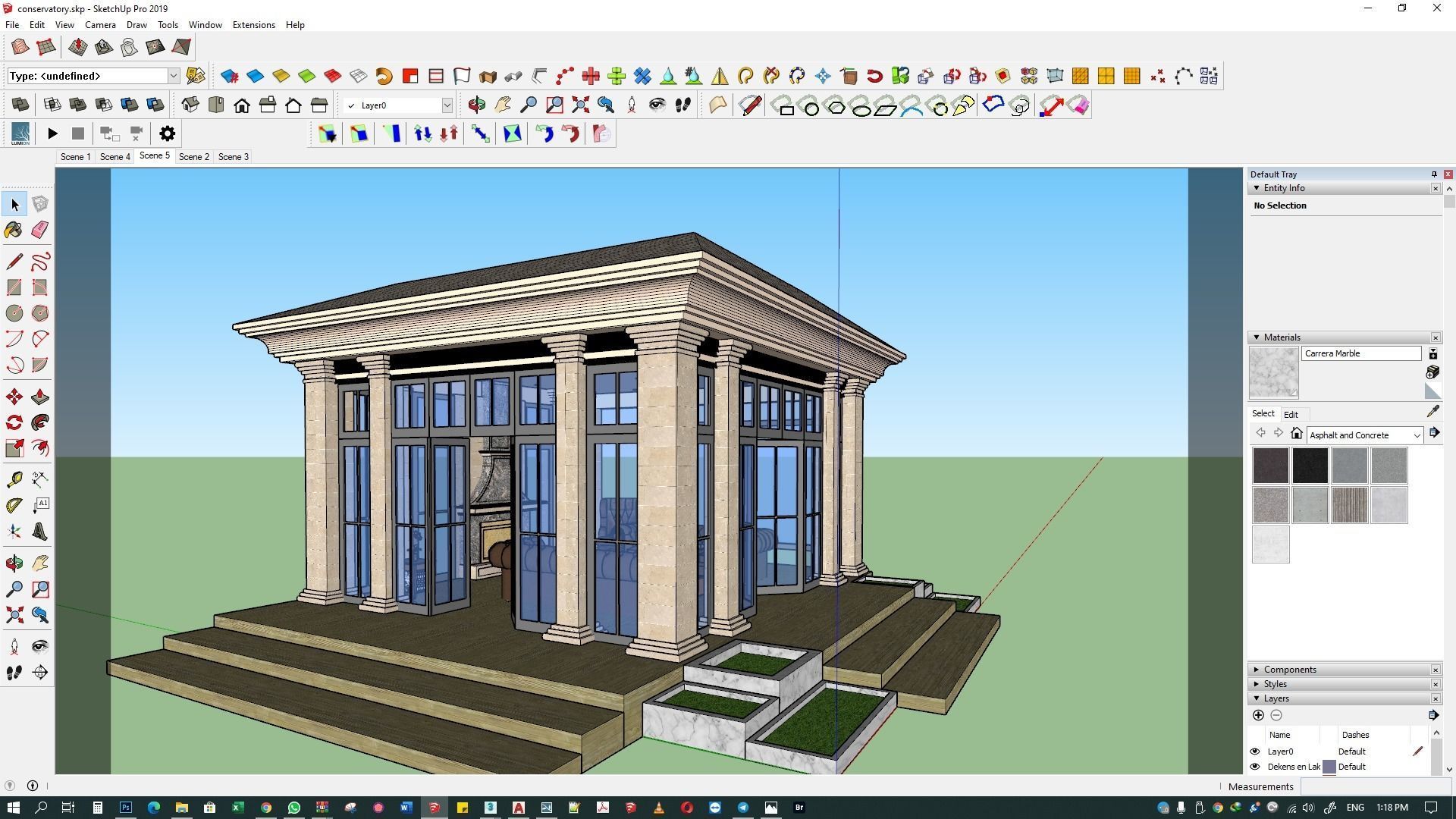 Conservatory structure sketchup model 3D model | CGTrader