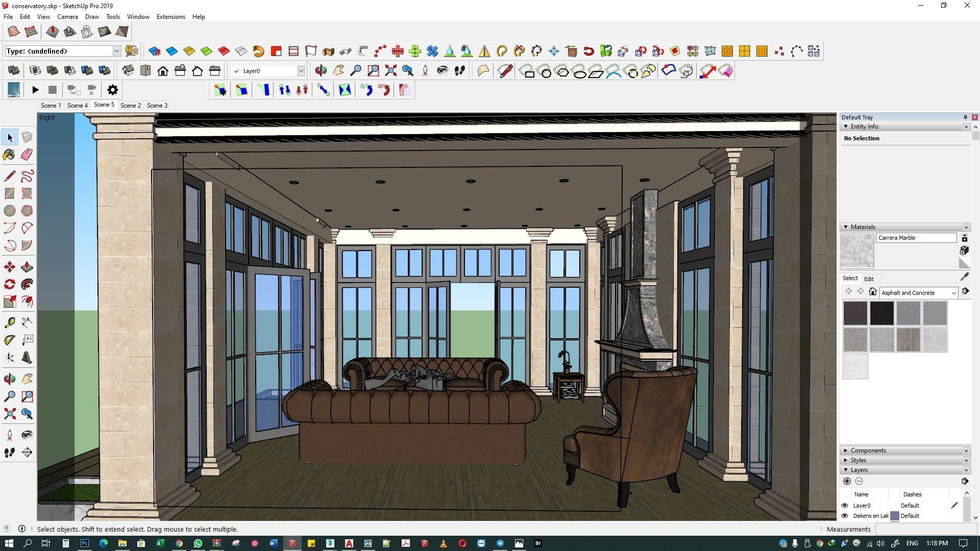 Conservatory structure sketchup model 3D model | CGTrader