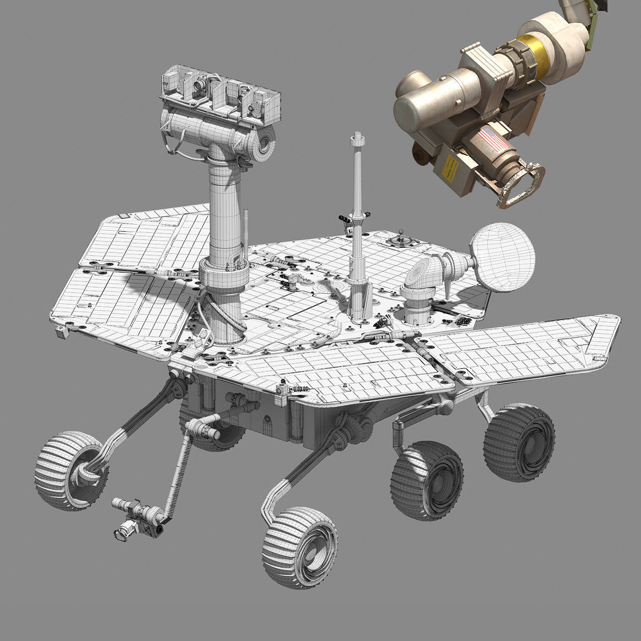Opportunity rover 3D model rigged | CGTrader