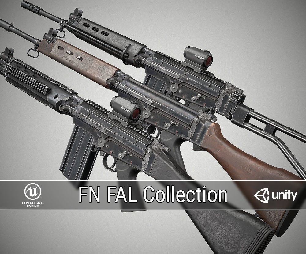 FN FAL Collection VR / AR / low-poly | CGTrader
