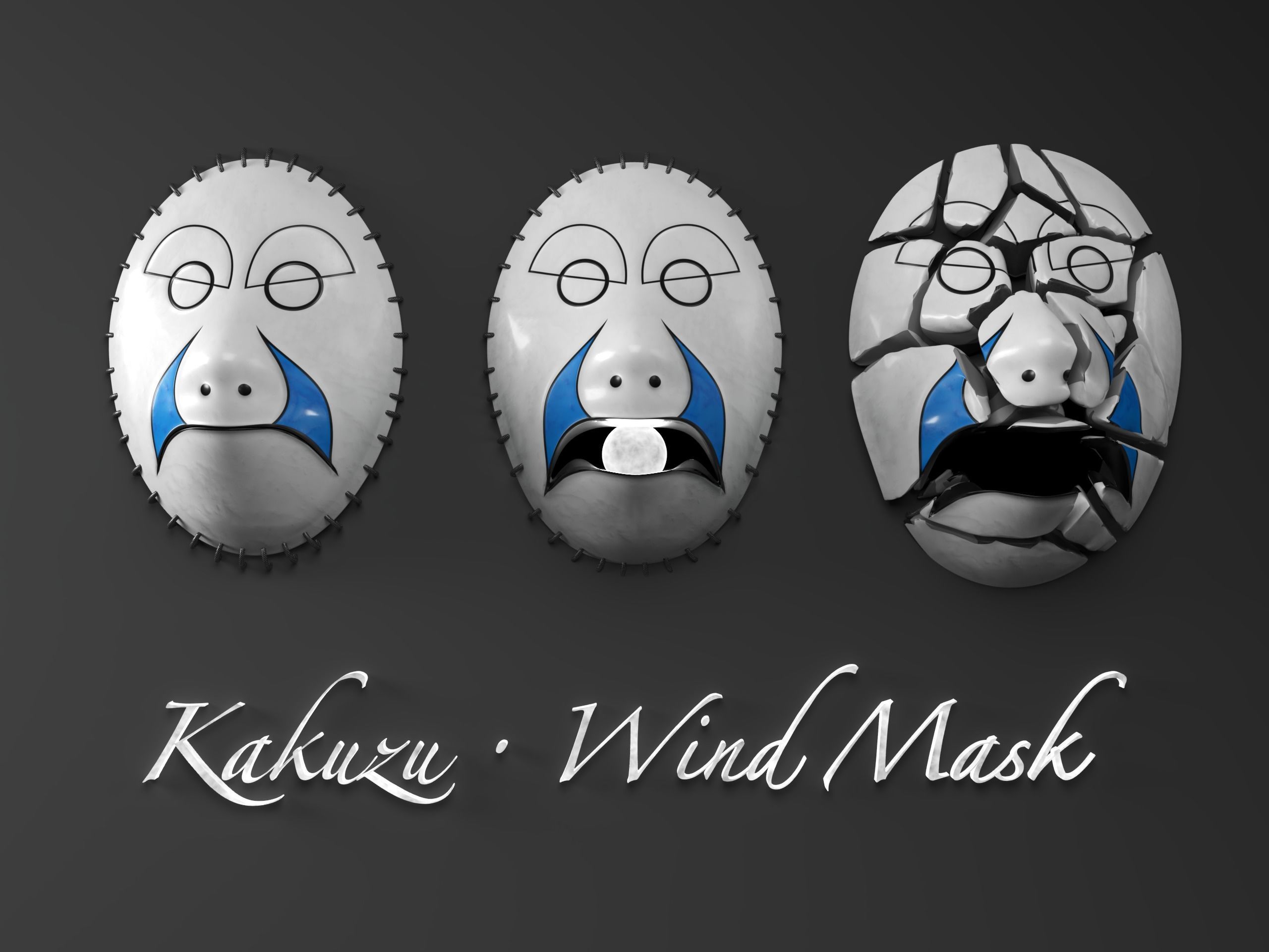 Kakuzu Masks 3D model rigged | CGTrader