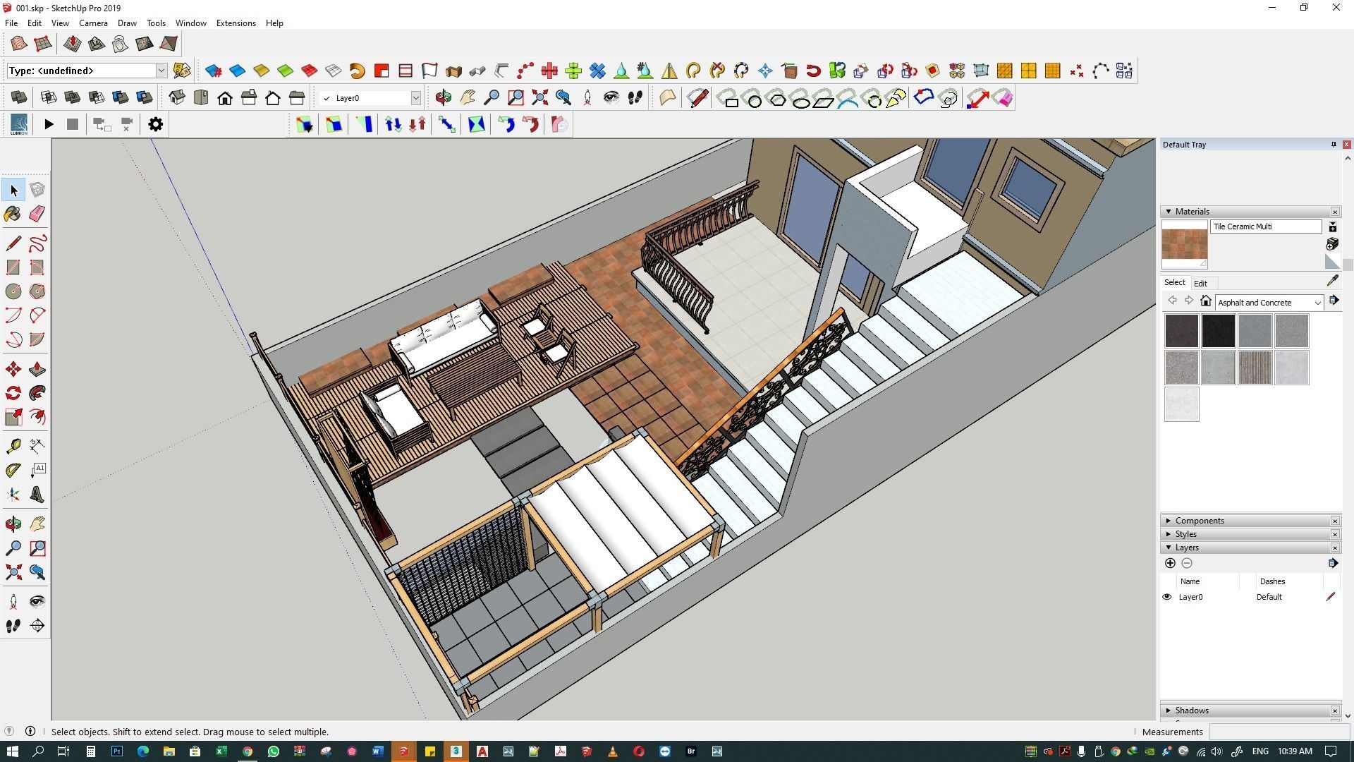 Backyard landsacpe design of modern house with sitting 3D model | CGTrader