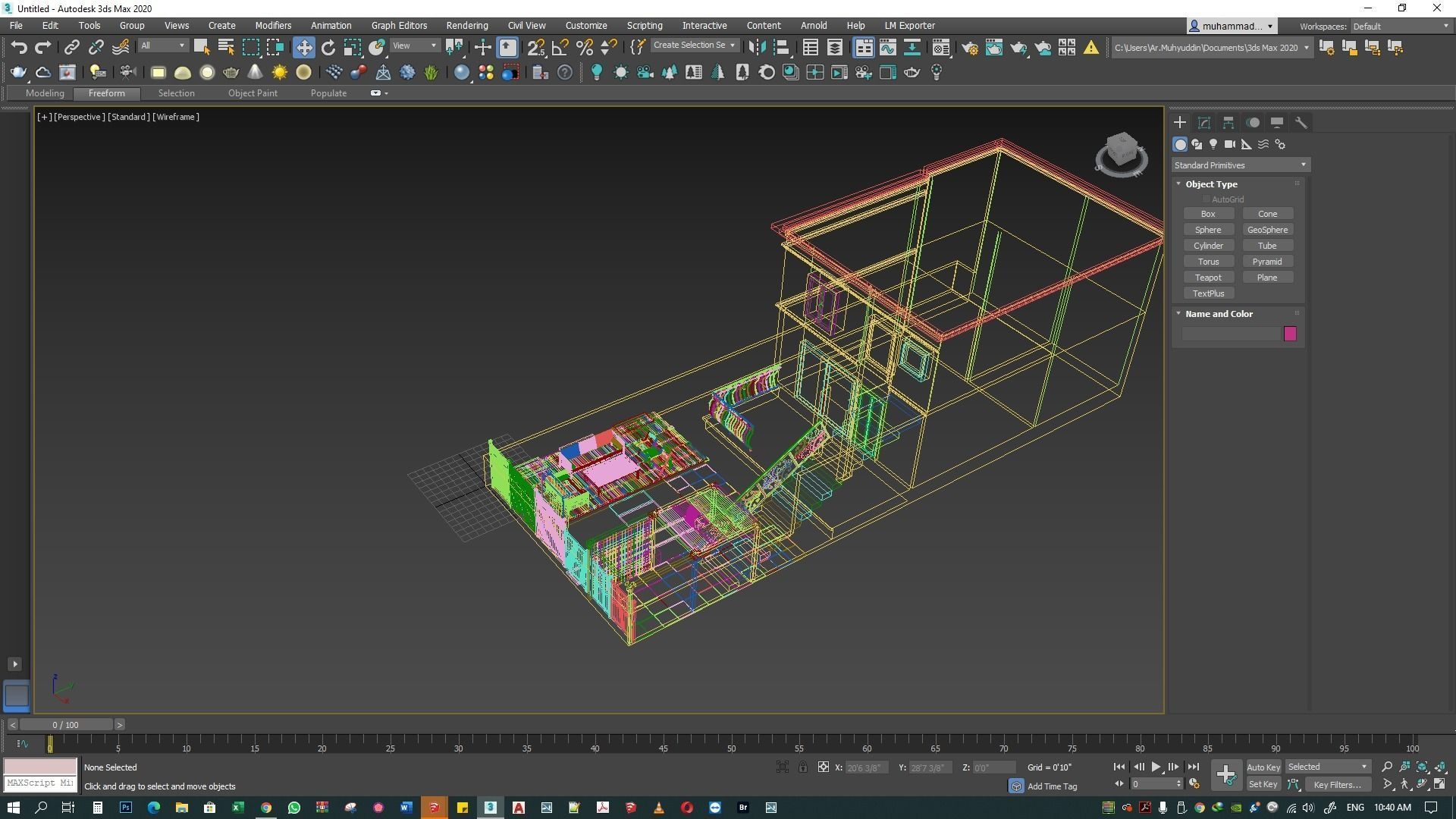 Backyard landsacpe design of modern house with sitting 3D model | CGTrader