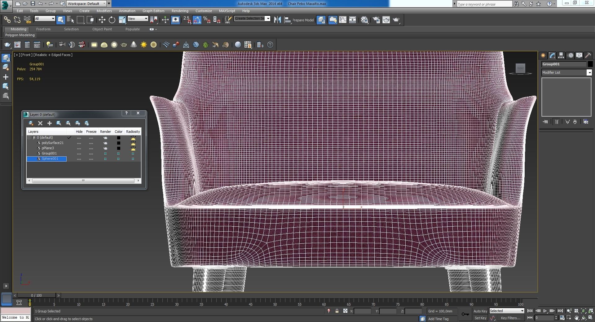Chair Febo Maxalto 3d model 3D model | CGTrader