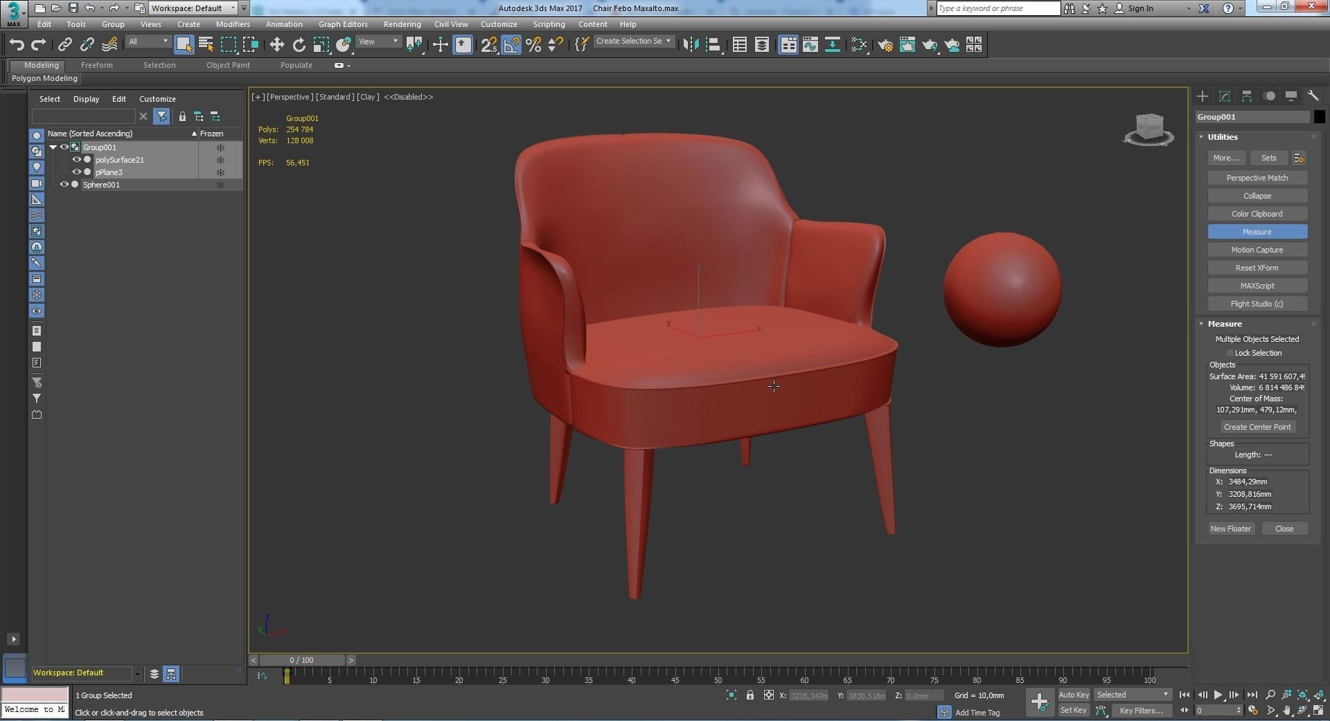 Chair Febo Maxalto 3d model 3D model | CGTrader