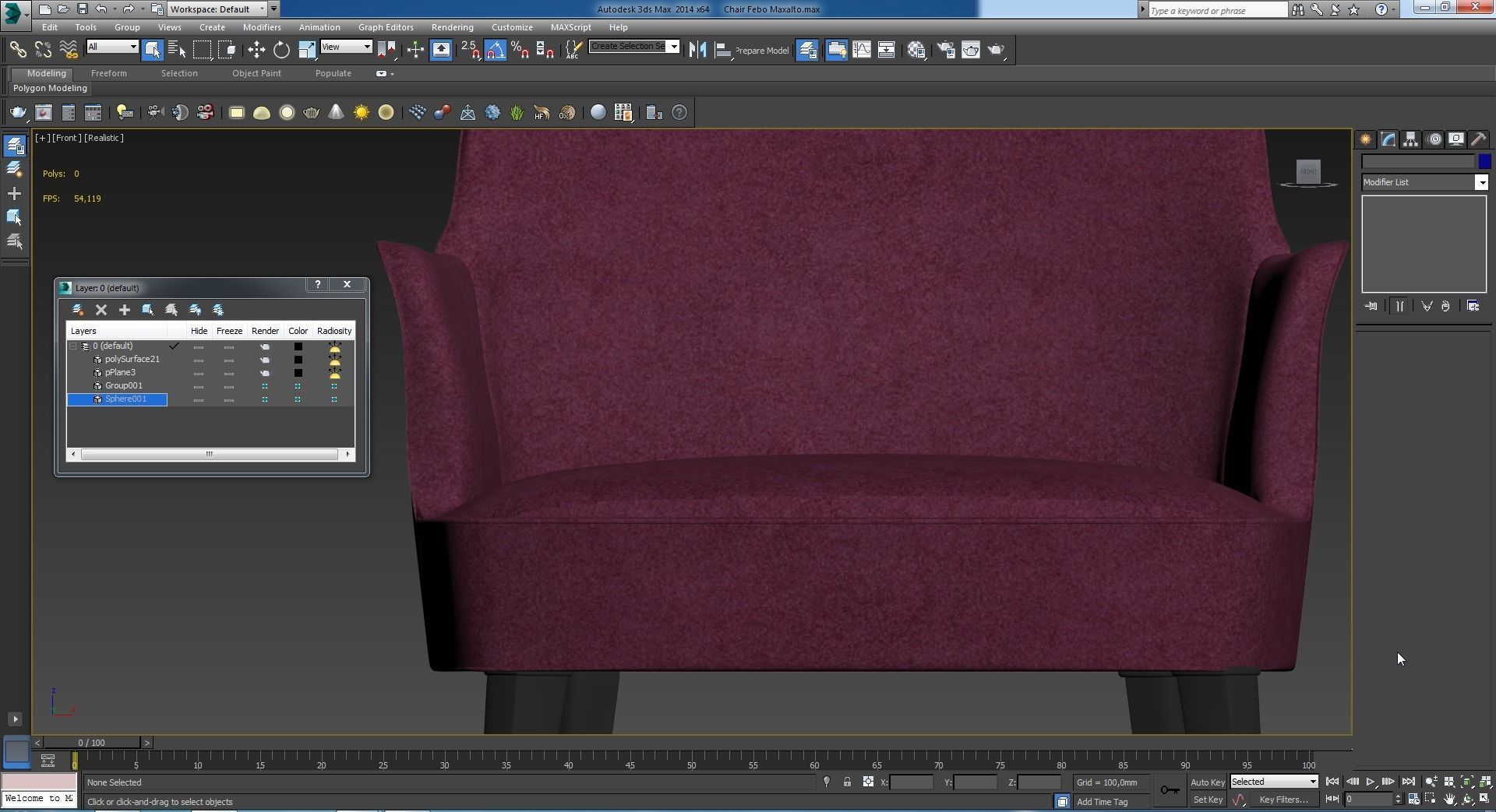Chair Febo Maxalto 3d model 3D model | CGTrader