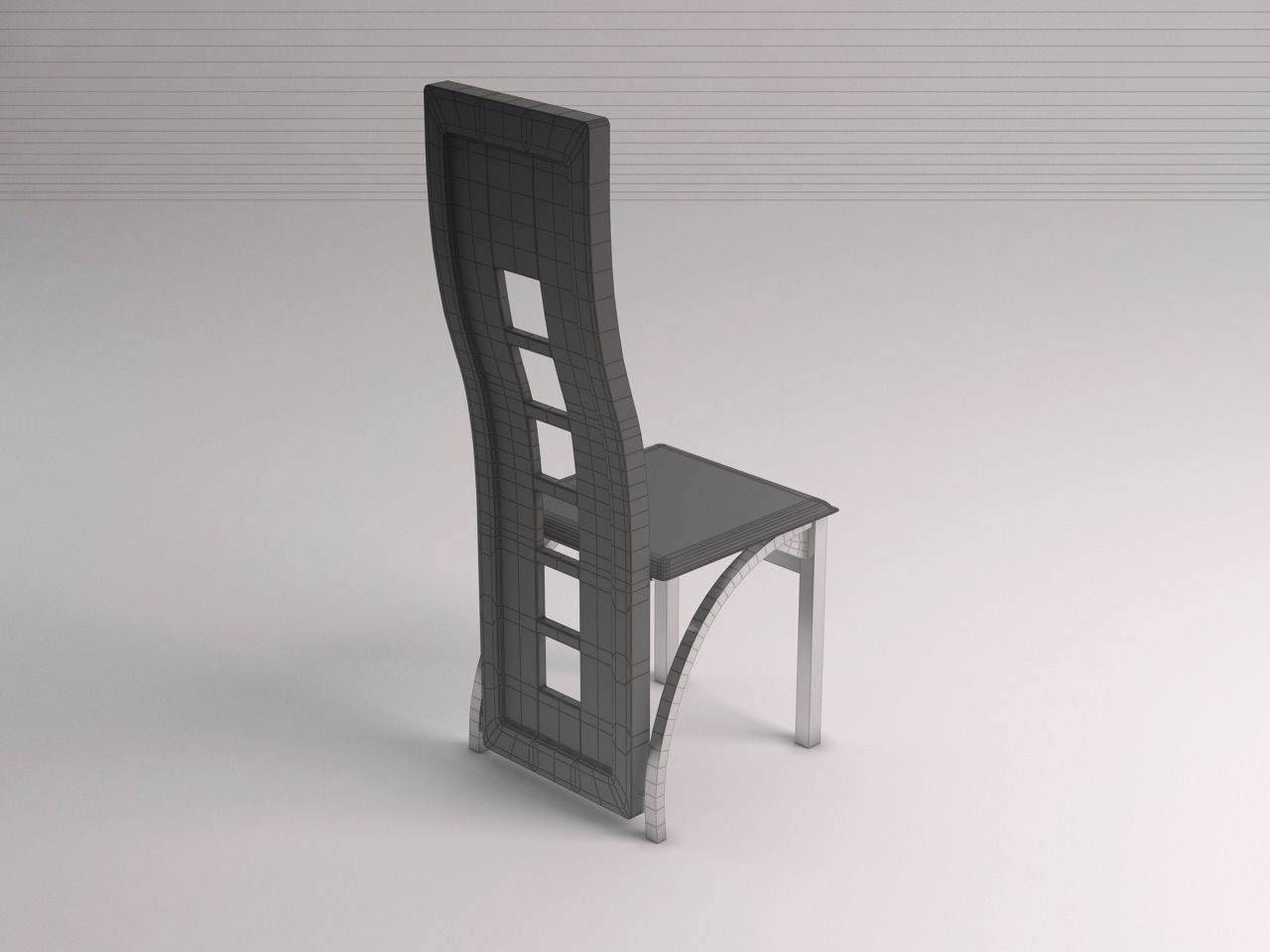 CHAIR---Wave back plastic and aluminium 3D model rigged | CGTrader