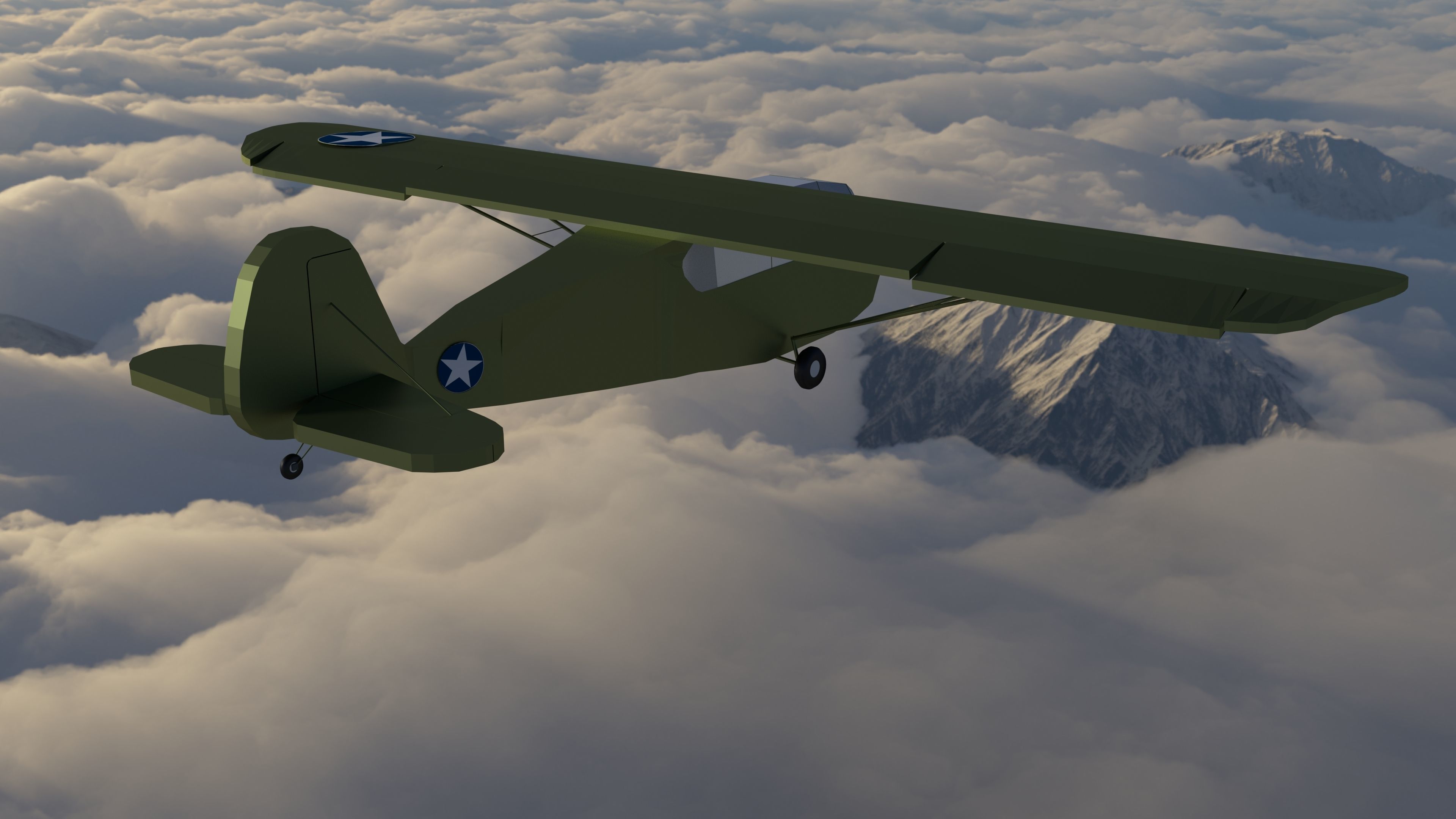 3D model Aeronca TG-5 Aircraft Bomber Low-Poly VR / AR / low-poly ...