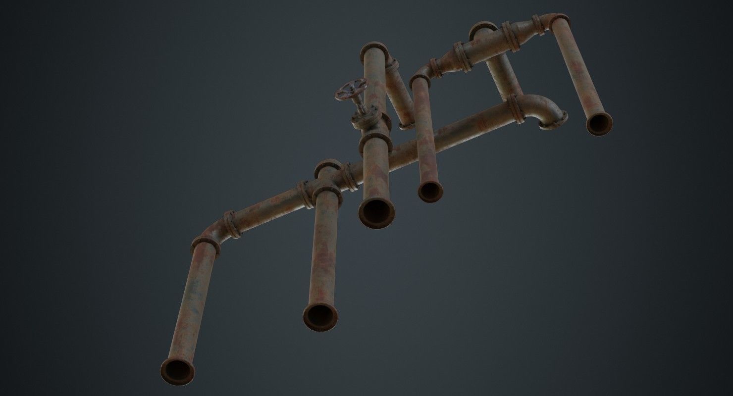 3D model Industrial Pipes 2C VR / AR / low-poly | CGTrader