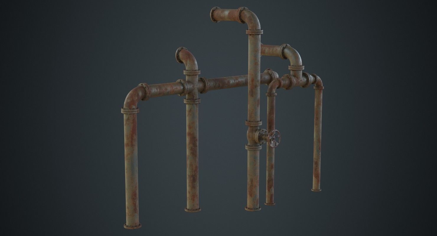 3D model Industrial Pipes 2C VR / AR / low-poly | CGTrader