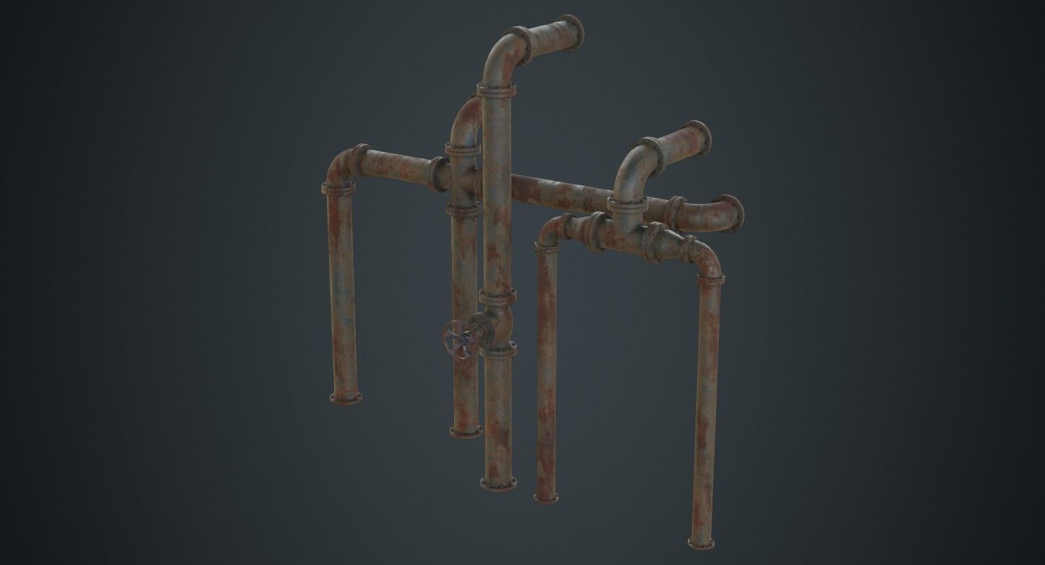 3D model Industrial Pipes 2C VR / AR / low-poly | CGTrader