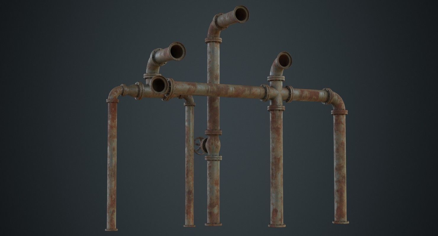 3D model Industrial Pipes 2C VR / AR / low-poly | CGTrader