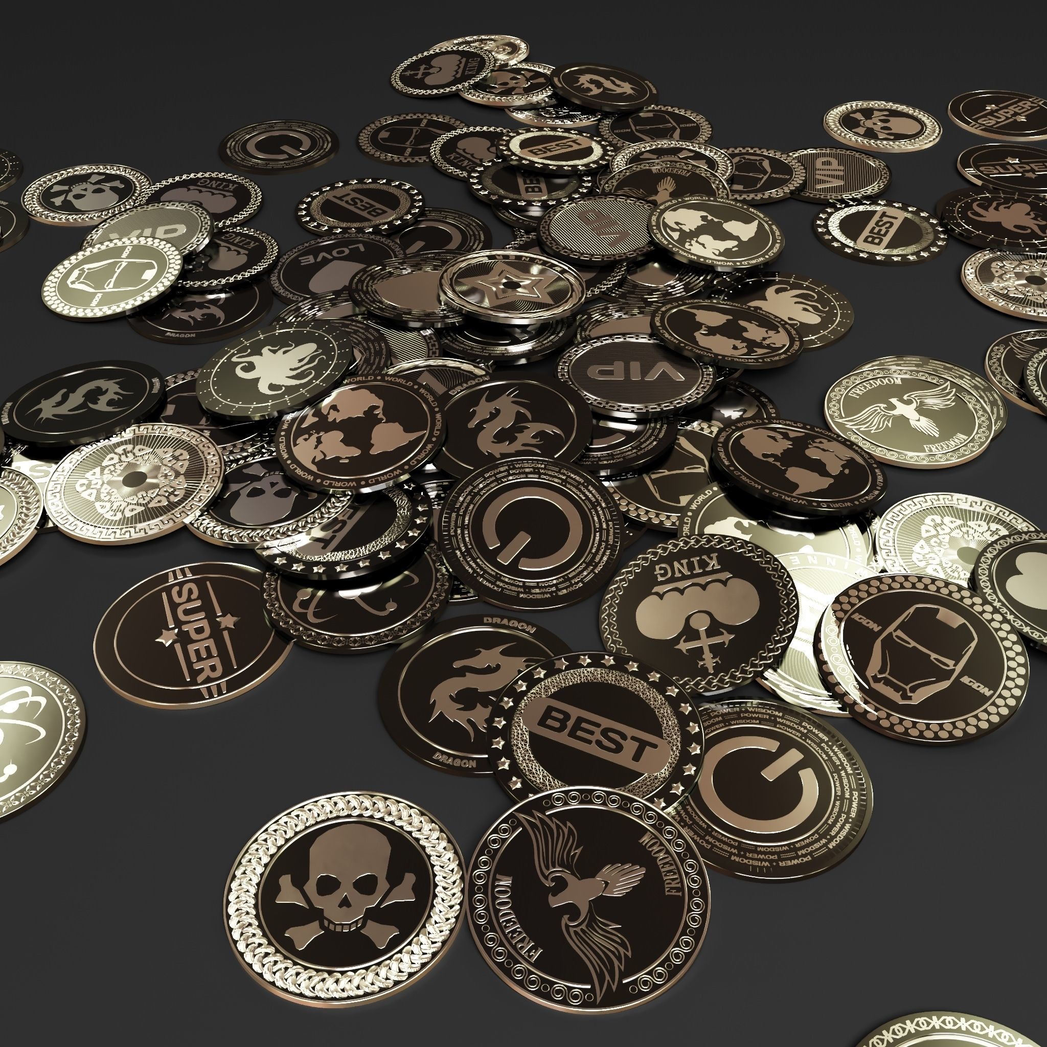Coins 3D model | CGTrader