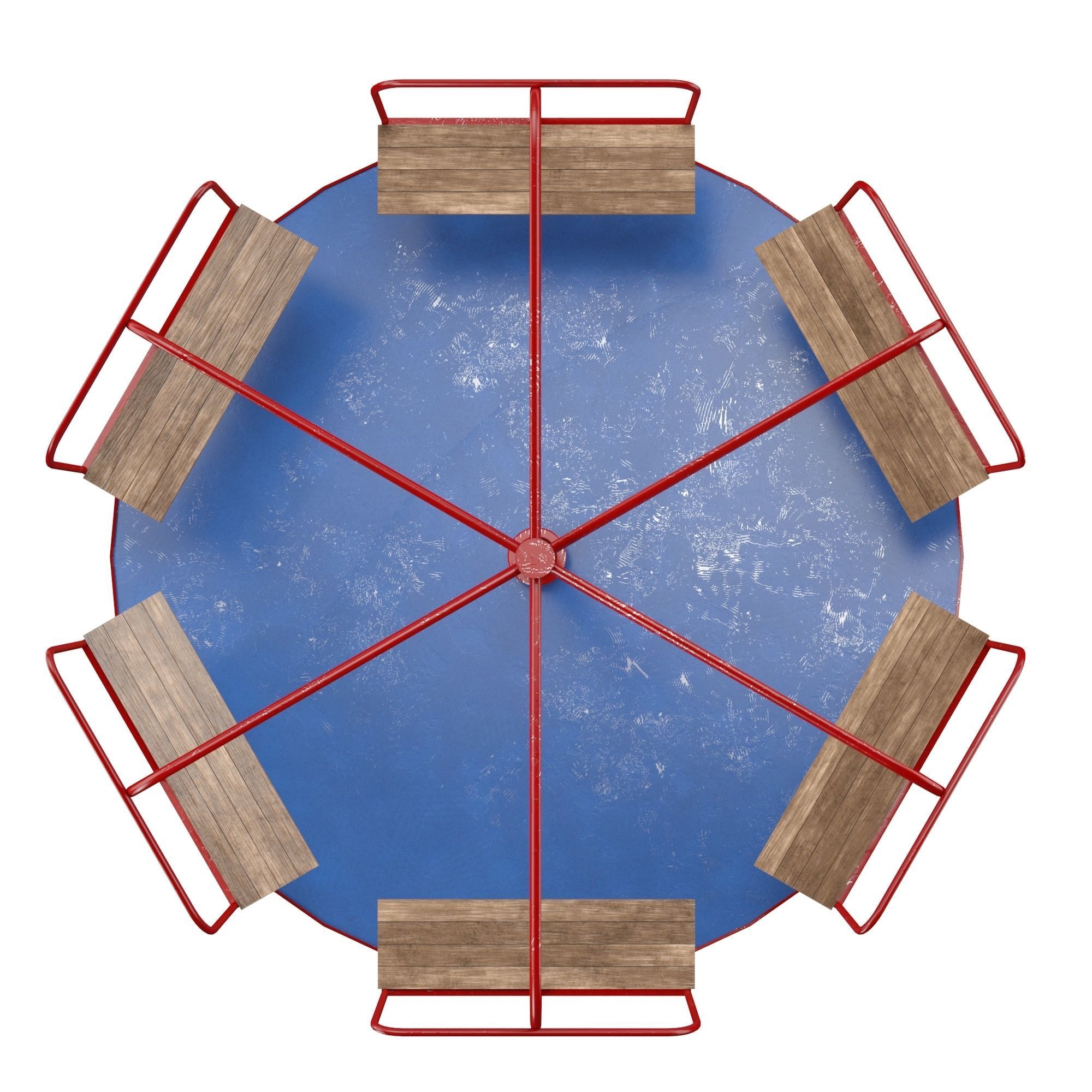 3D model Roundabout circular table with benches VR / AR / low-poly ...