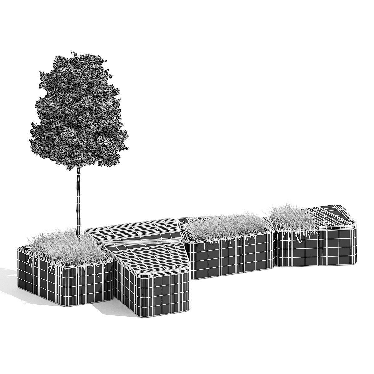 Timber seats and benches 3D model | CGTrader