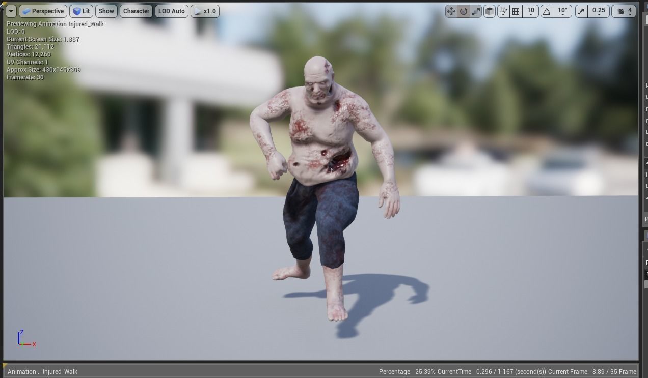 3D model Fat Zombie VR / AR / low-poly rigged | CGTrader