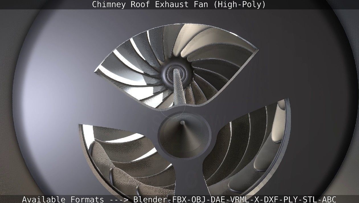 Chimney Roof Exhaust Fan 3D model animated | CGTrader