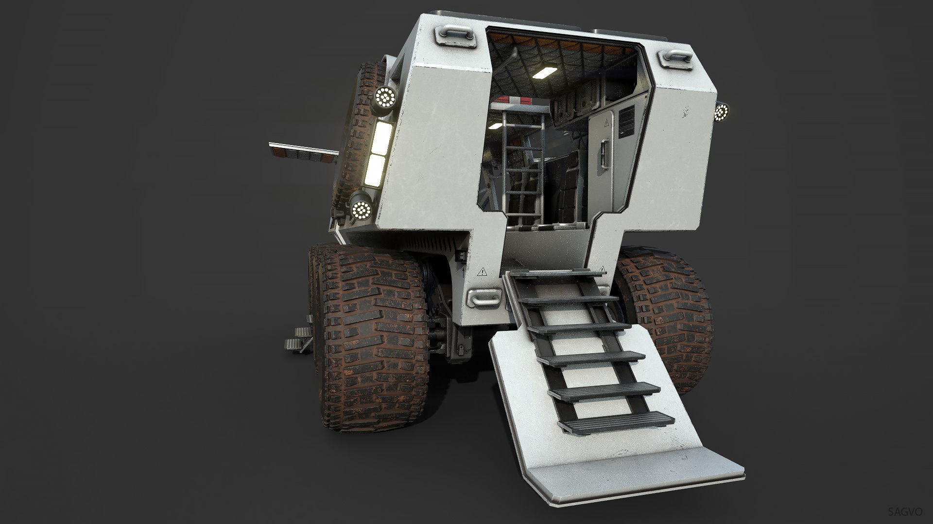 Mars Car 3D model animated rigged | CGTrader