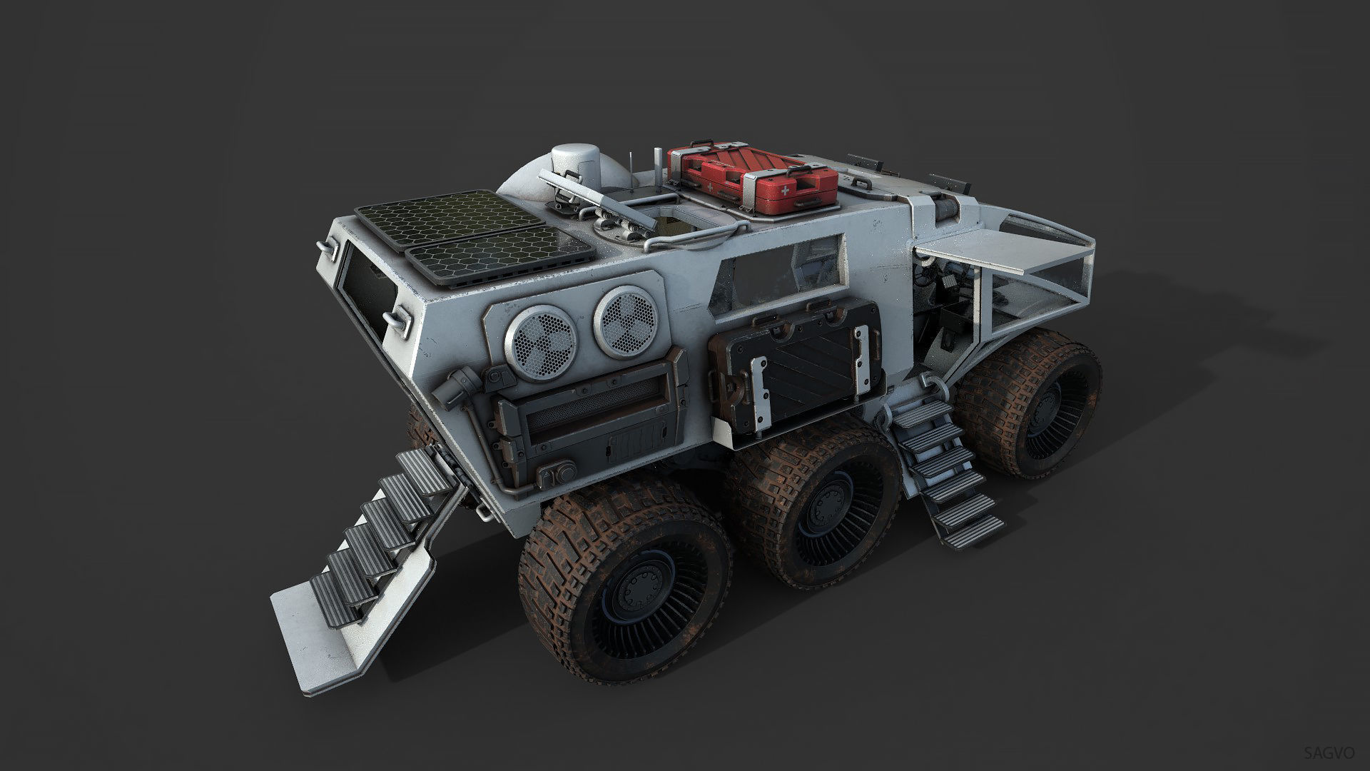 Mars Car 3D model animated rigged | CGTrader