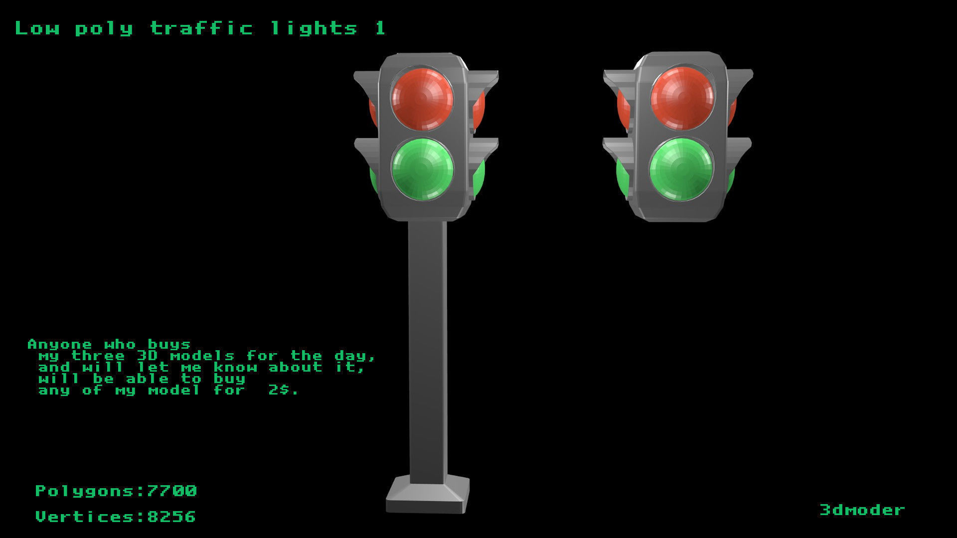 3D model Low poly traffic lights 1 VR / AR / low-poly | CGTrader
