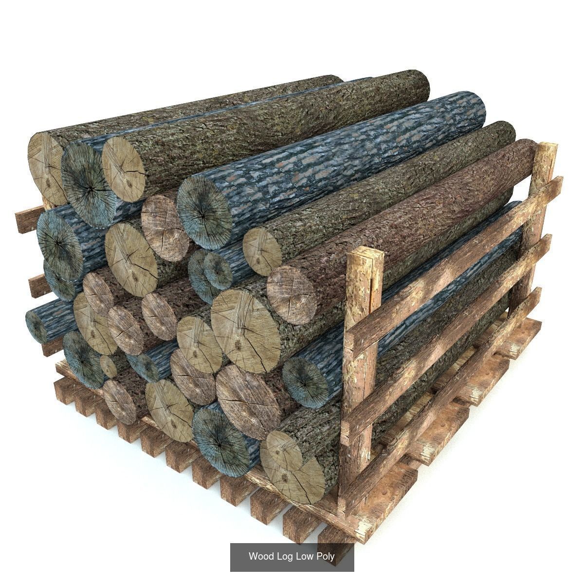 3D Model Collection Wood Log Pack Low Poly VR / AR / low-poly | CGTrader