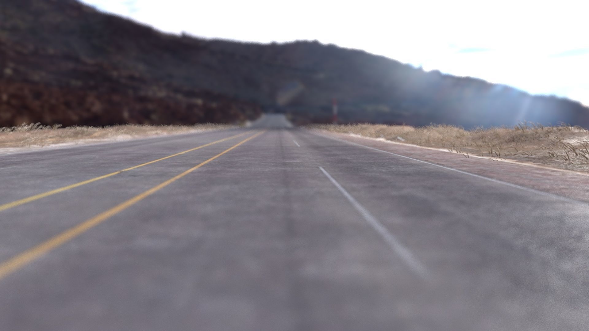 Realistic desert road - complete scene 3D model | CGTrader