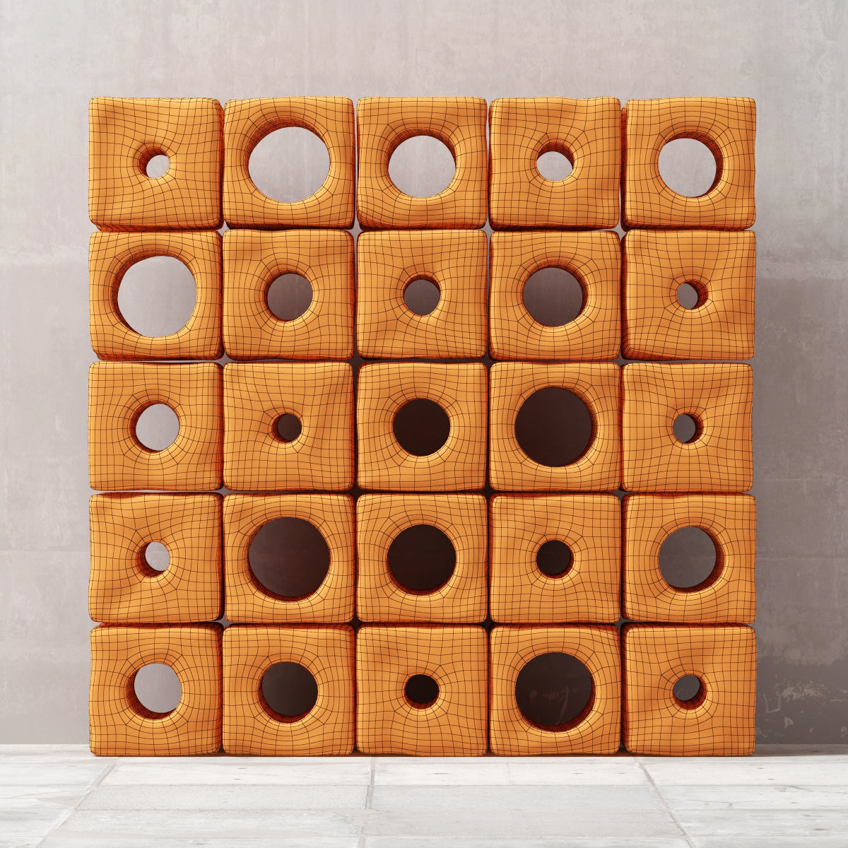 Panel stone cube hole 3D model | CGTrader