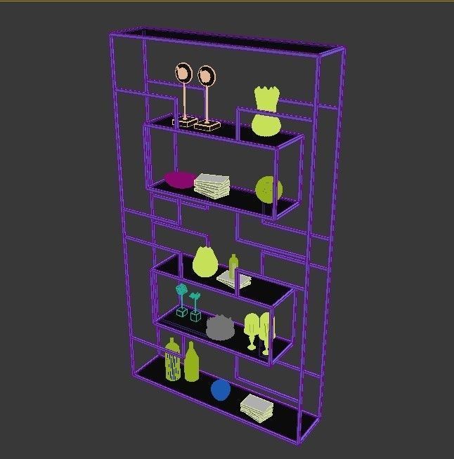 Shelf 3D model two shelves in gold 3D model | CGTrader