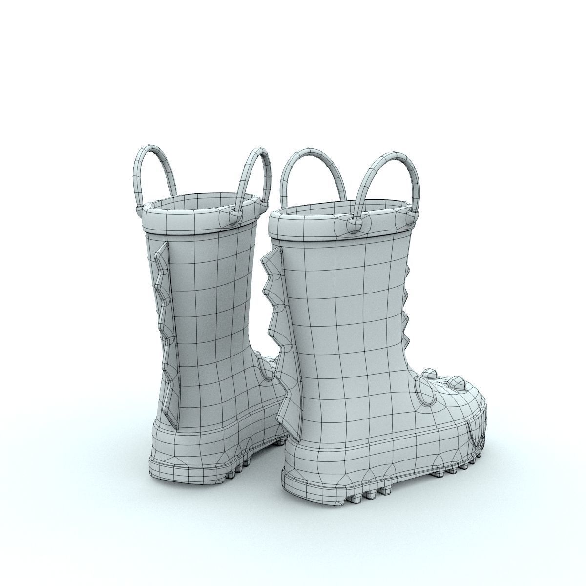 Kids Wellies with Dragon texture 3D model | CGTrader