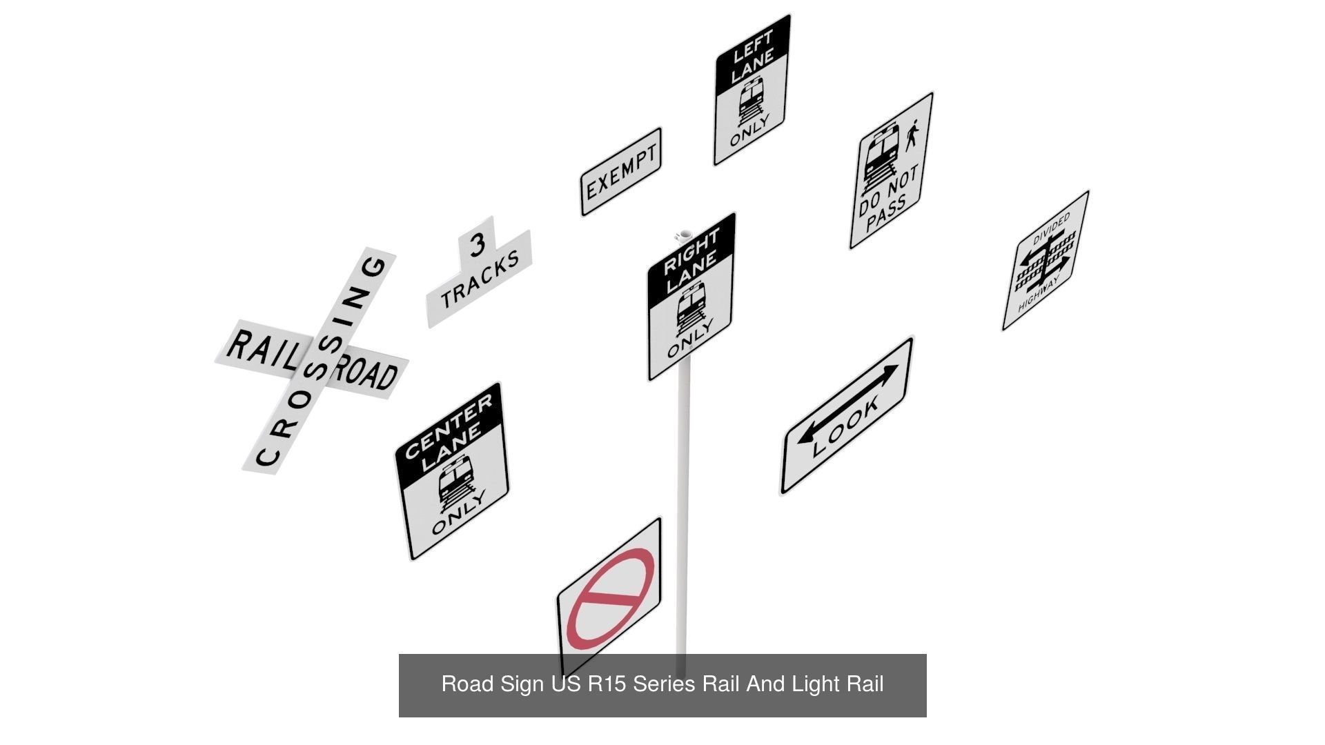 All-In-One Road Sign - US - R Series BIM Collection | CGTrader