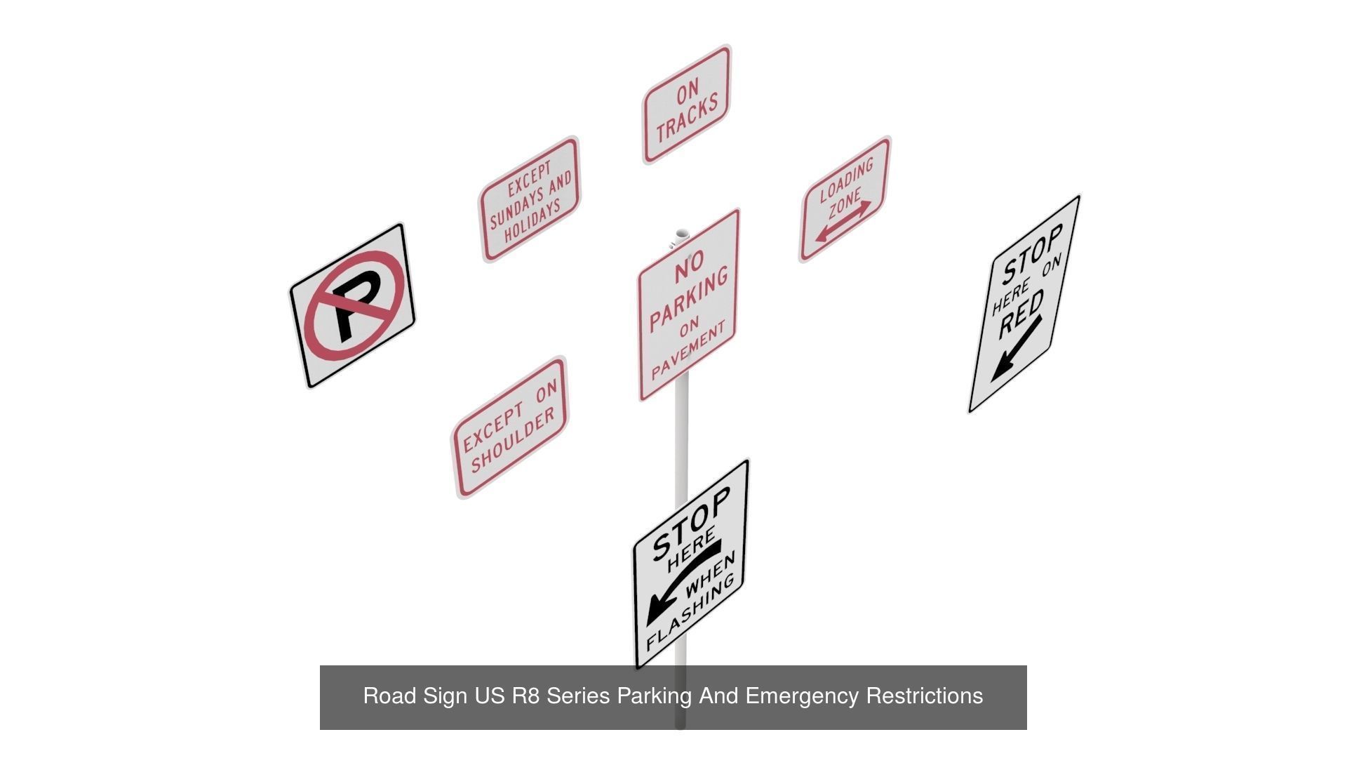 All-In-One Road Sign - US - R Series BIM Collection | CGTrader