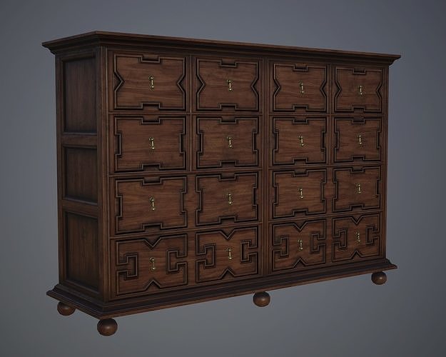 3D model Luxury Wooden Cabinet - Lowpoly PBR VR / AR / low-poly | CGTrader